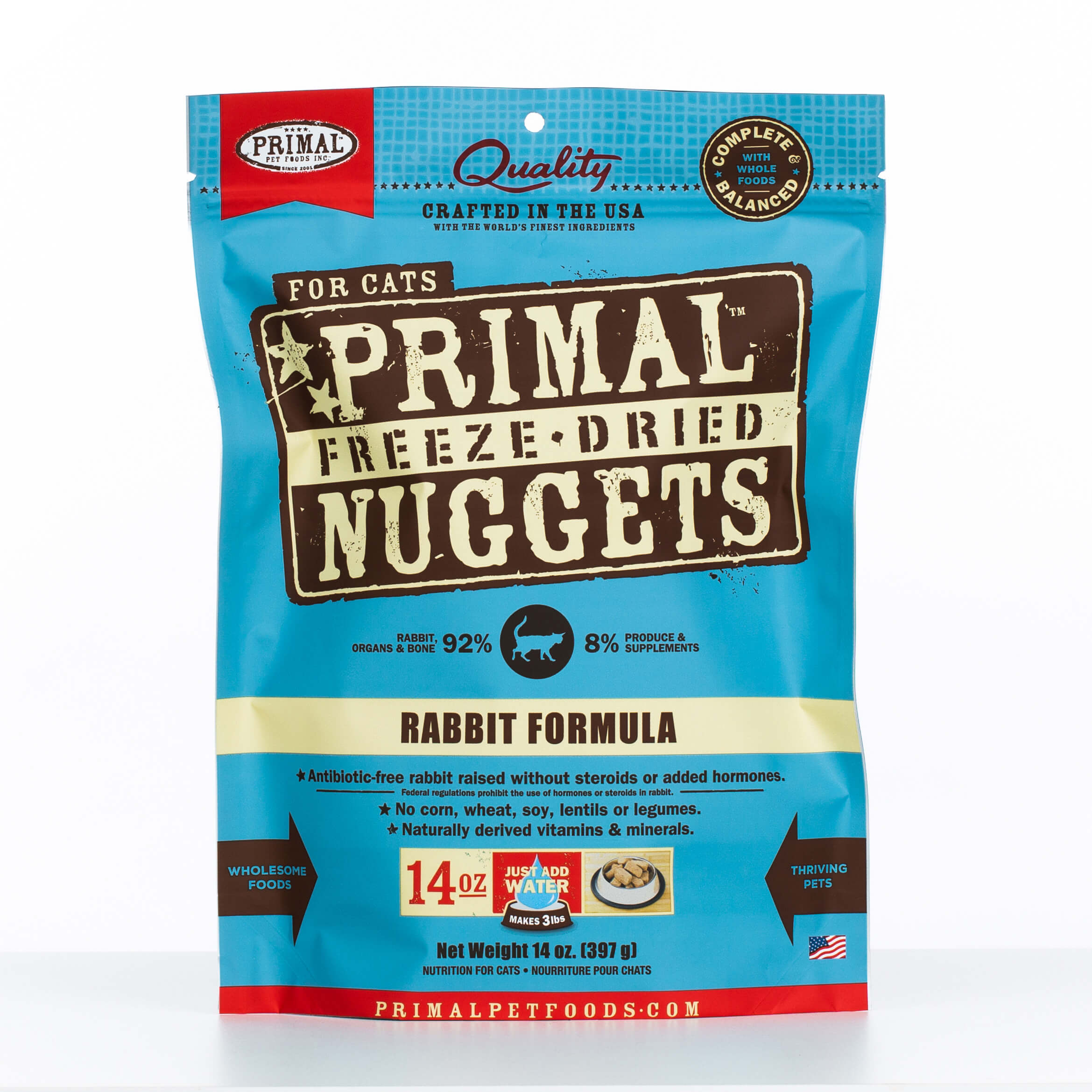 Primal Raw Freeze-Dried Nuggets Rabbit Formula Cat Food 14oz – The Dog ...
